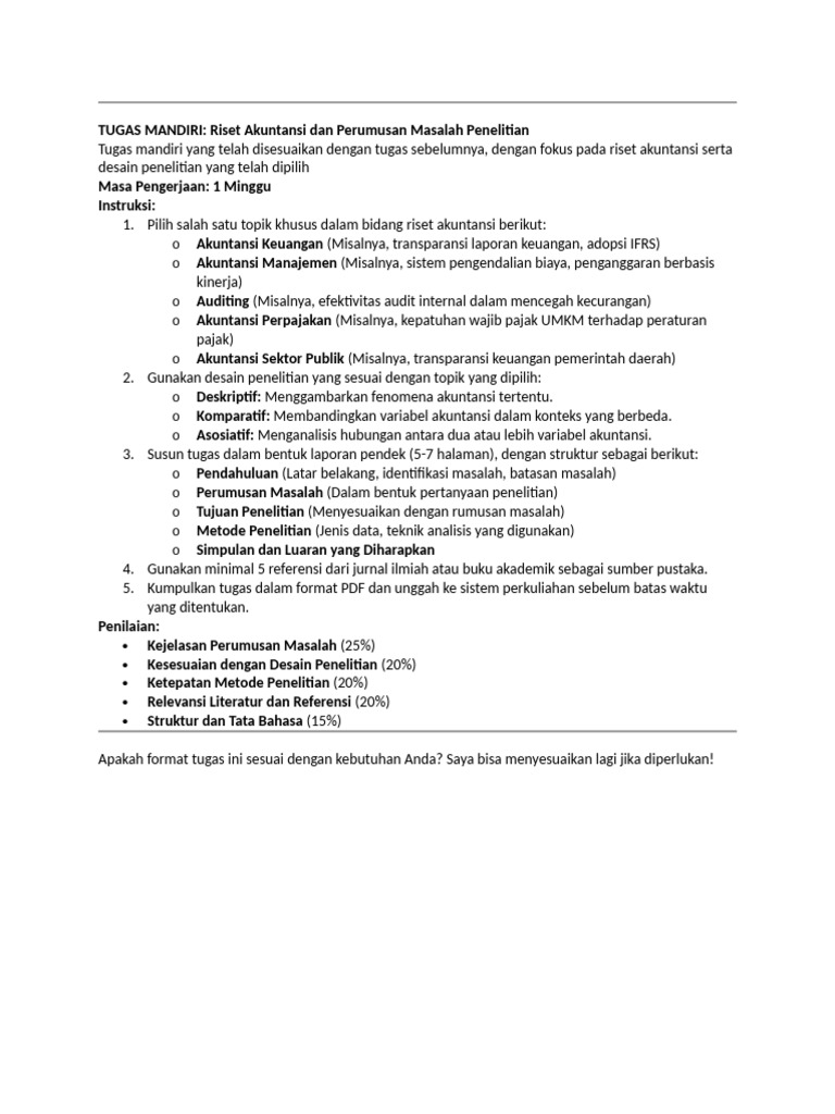Tugas 3 Akuntansi Riset | PDF
