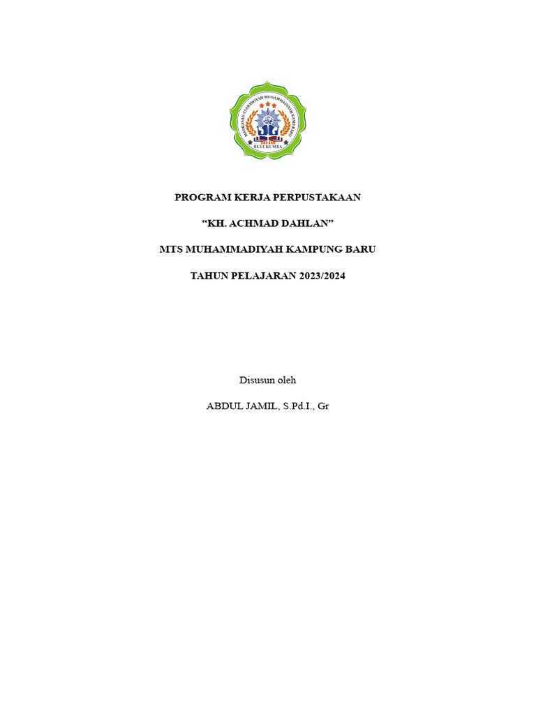 Program Kerja Perpustakaan | PDF