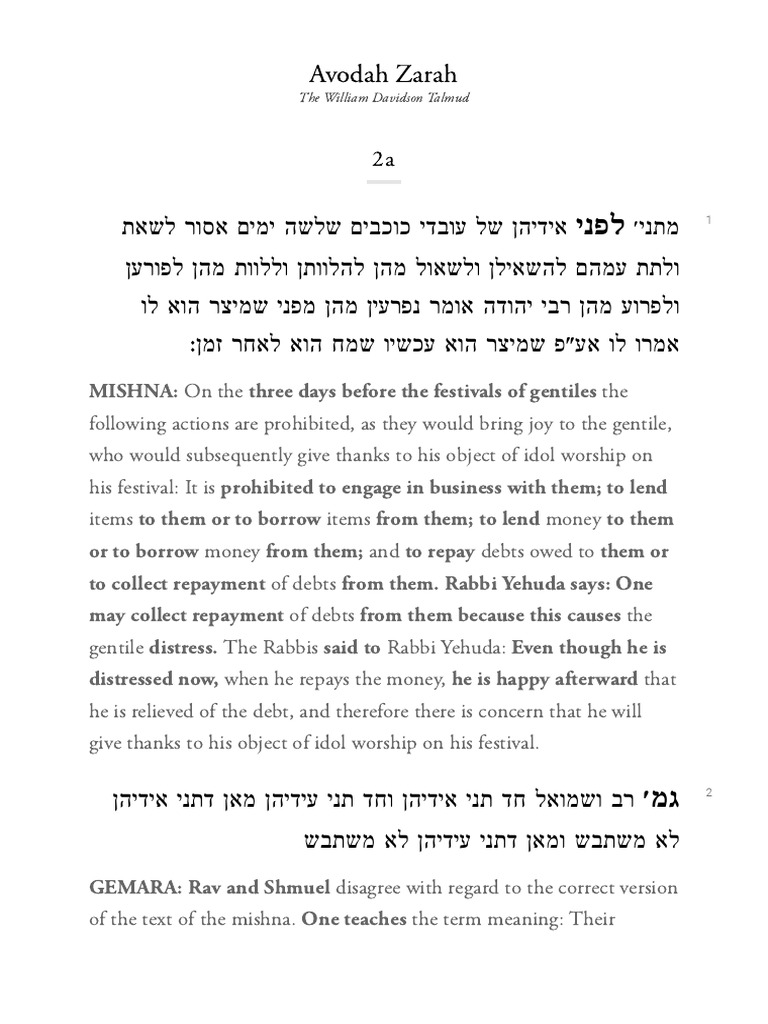 Babylonian Talmud Avodah Zarah | PDF | Mitzvah | Old Testament Books