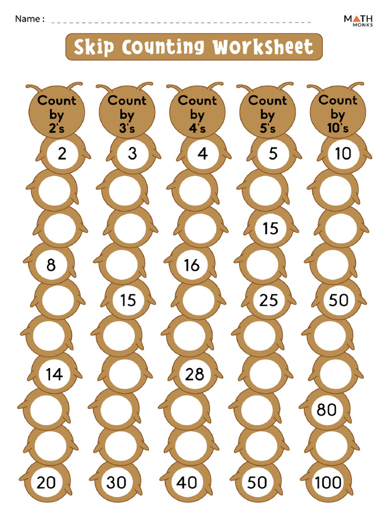 2nd Grade Skip Counting Worksheets | PDF