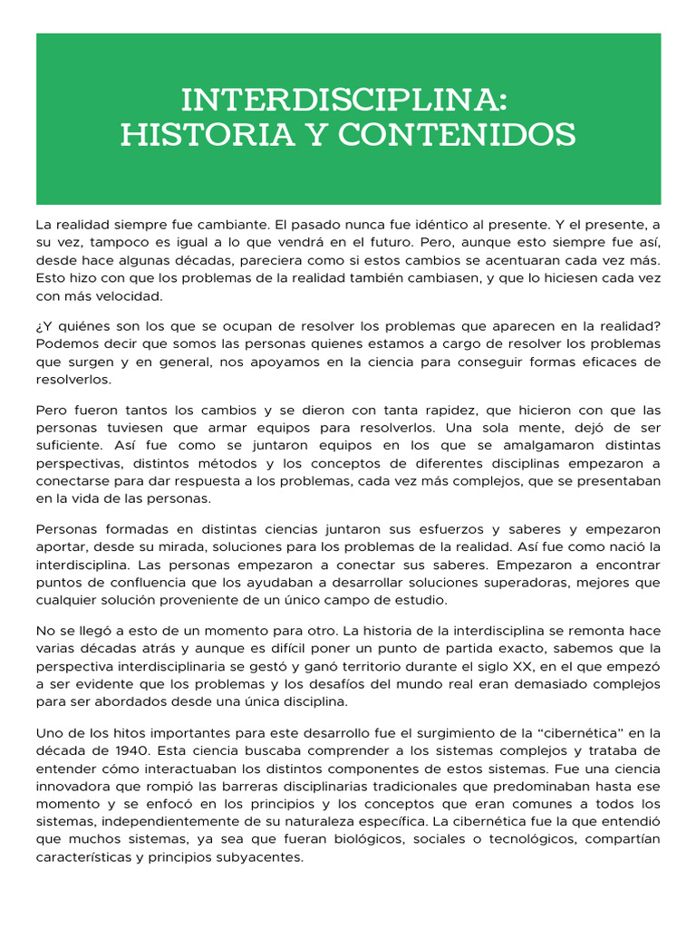 Interdisciplina Historia y Contenidos | PDF | Cibernética ...