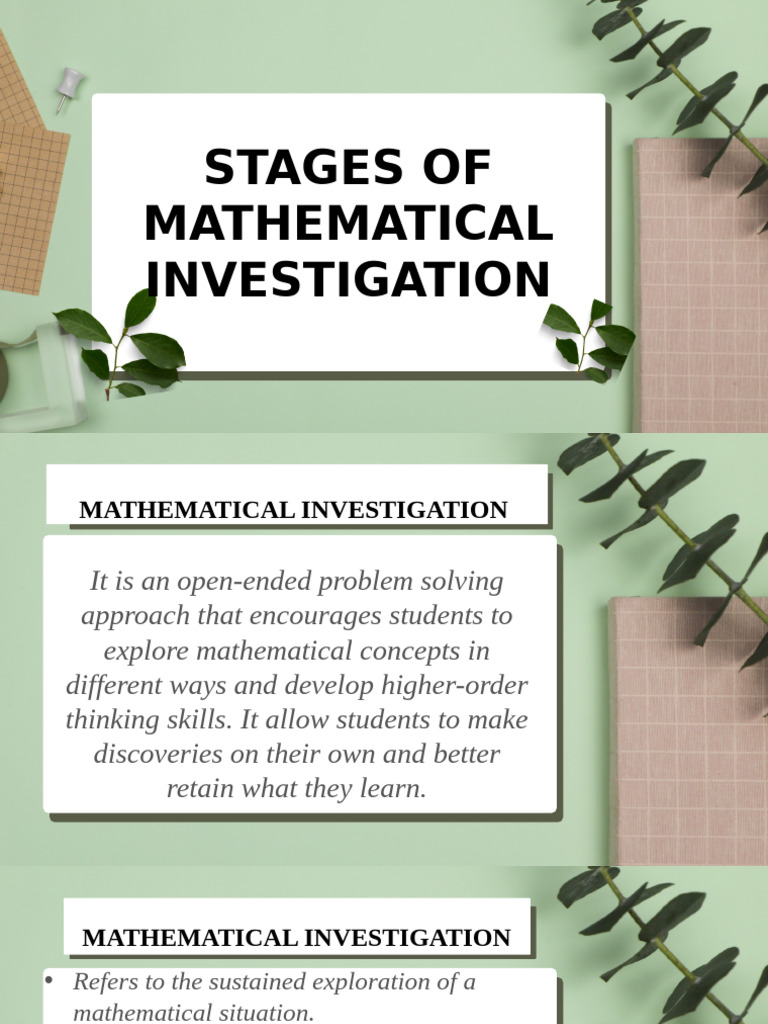 Stages of Mathematical Investigation - 012701 | PDF | Epistemology ...