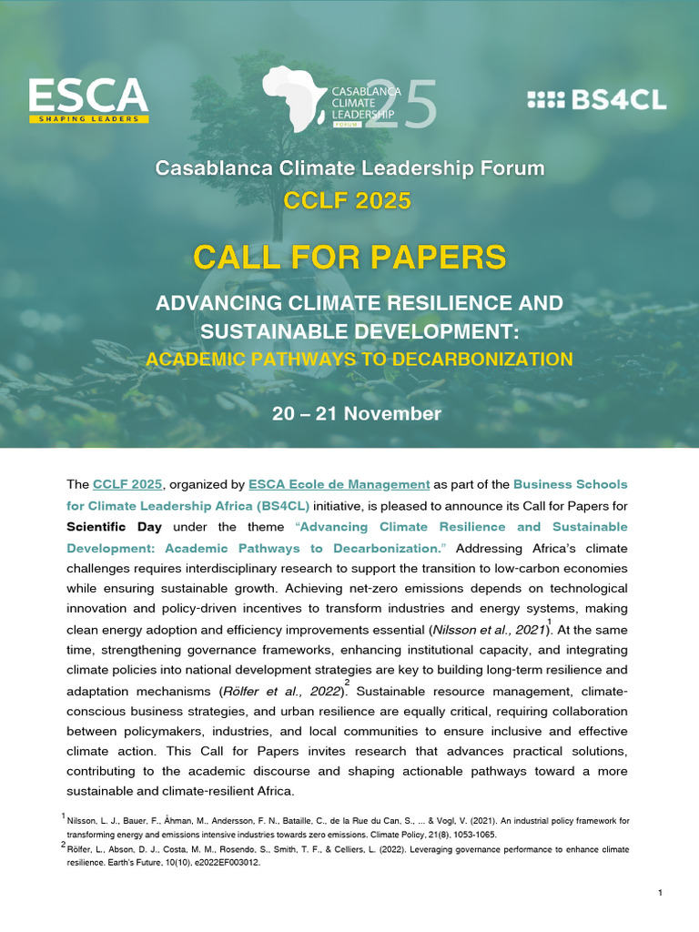 CCLF 2025 Call For Papers - AJOM | PDF | Climate Change Mitigation | Sustainability