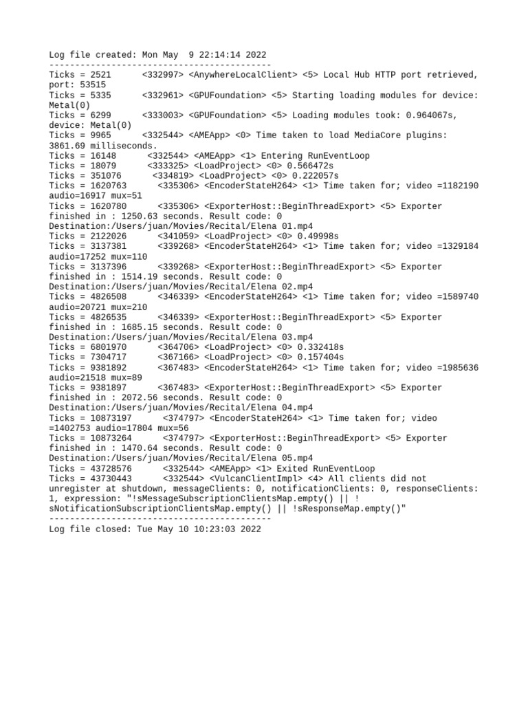 Adobe Media Encoder Log | PDF | Computing | Software