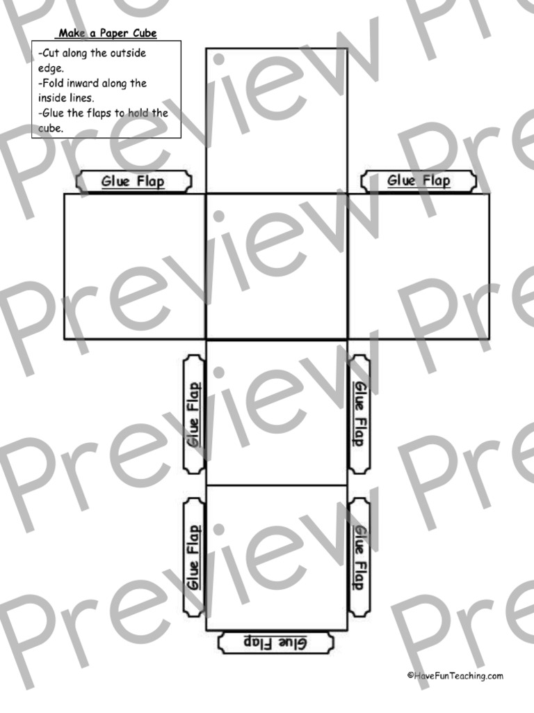 Paper Cube Template Preview | PDF