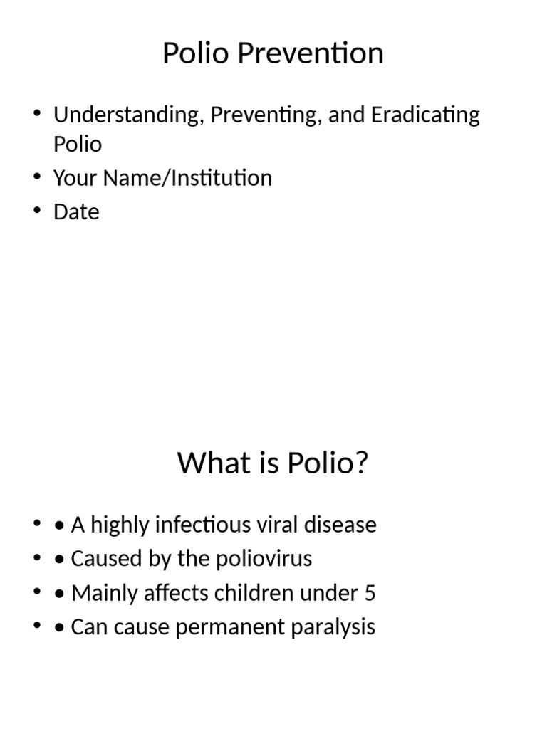 Polio Prevention Presentation | PDF
