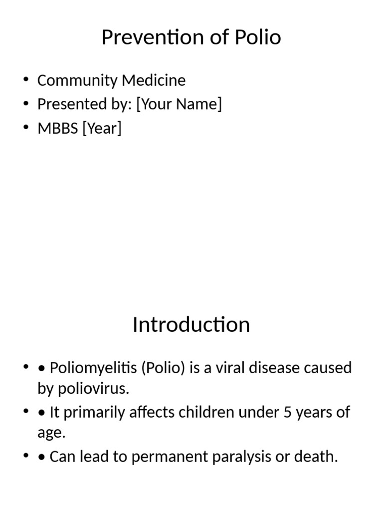 Prevention of Polio Presentation | PDF