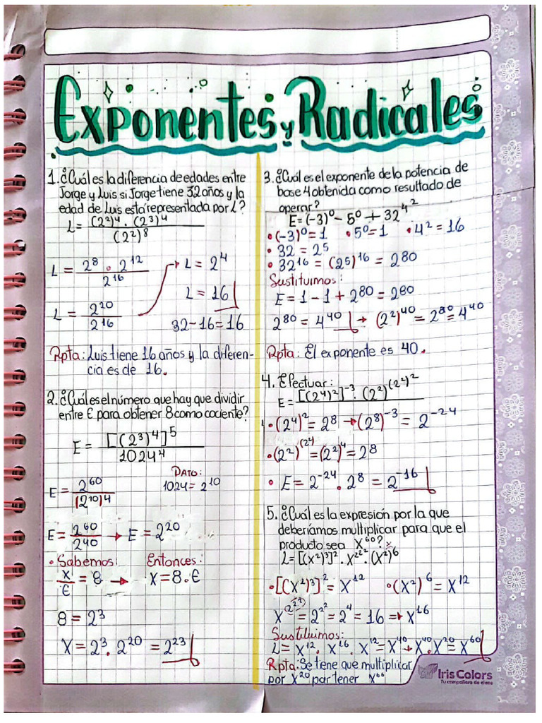 Matematica Exponentes y Radicales | PDF
