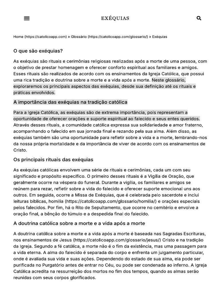 Exéquias | PDF