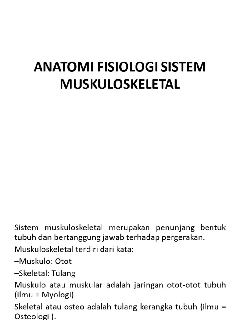 Anatomi Fisiologi Sistem Muskuloskeletal 1 | PDF