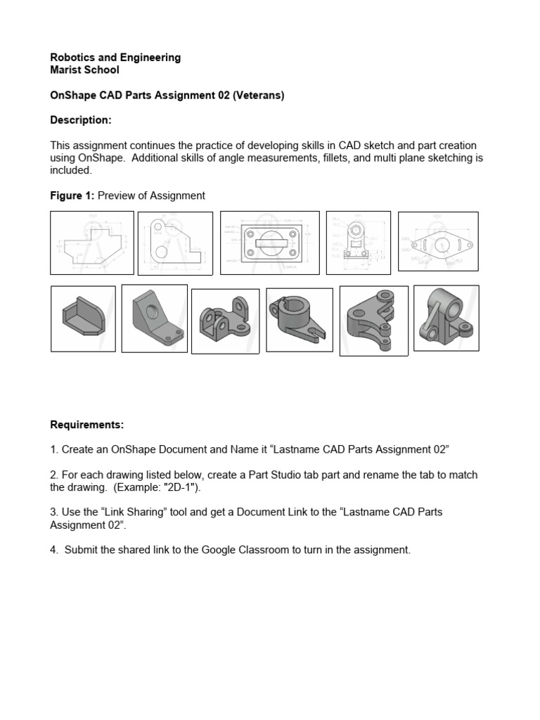 OnShape Part Assignment 02 | PDF