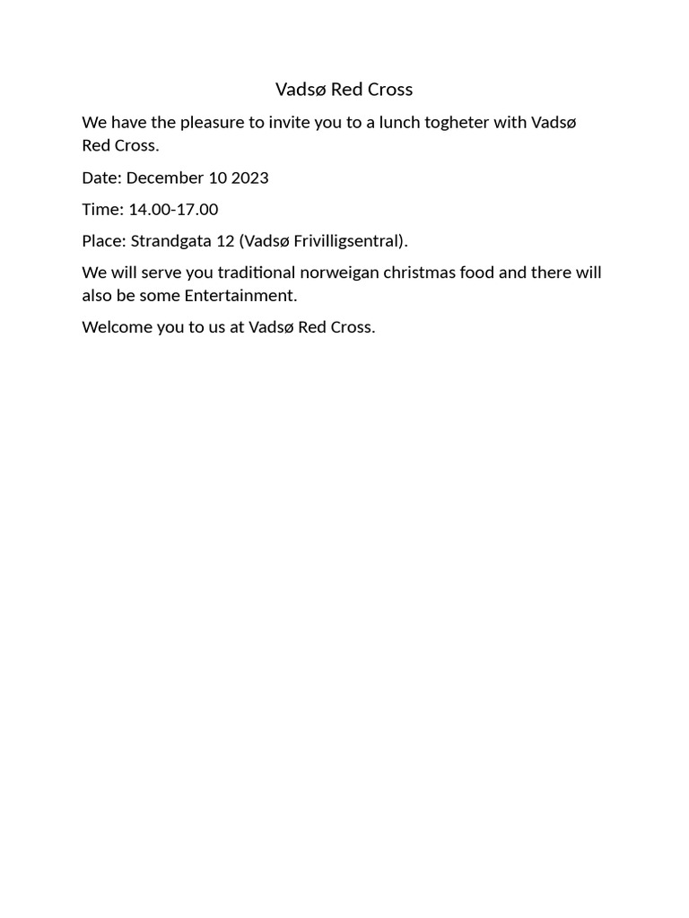 Vadsø Red Cross | PDF