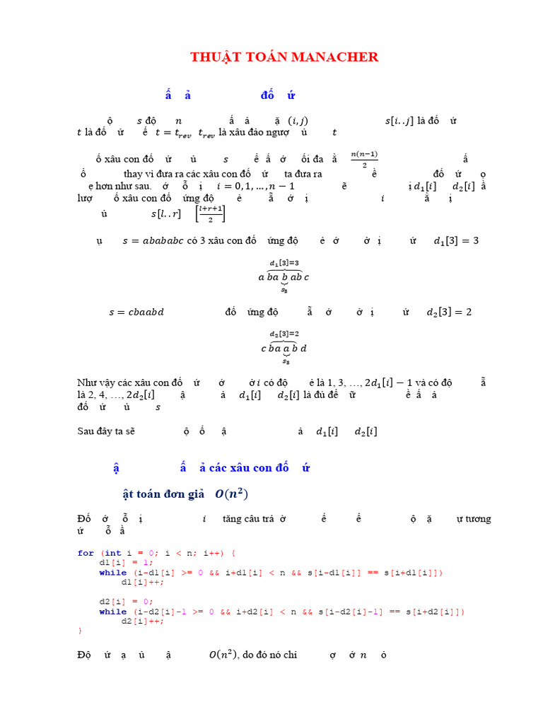 6.3. Thuat toan Manacher | PDF