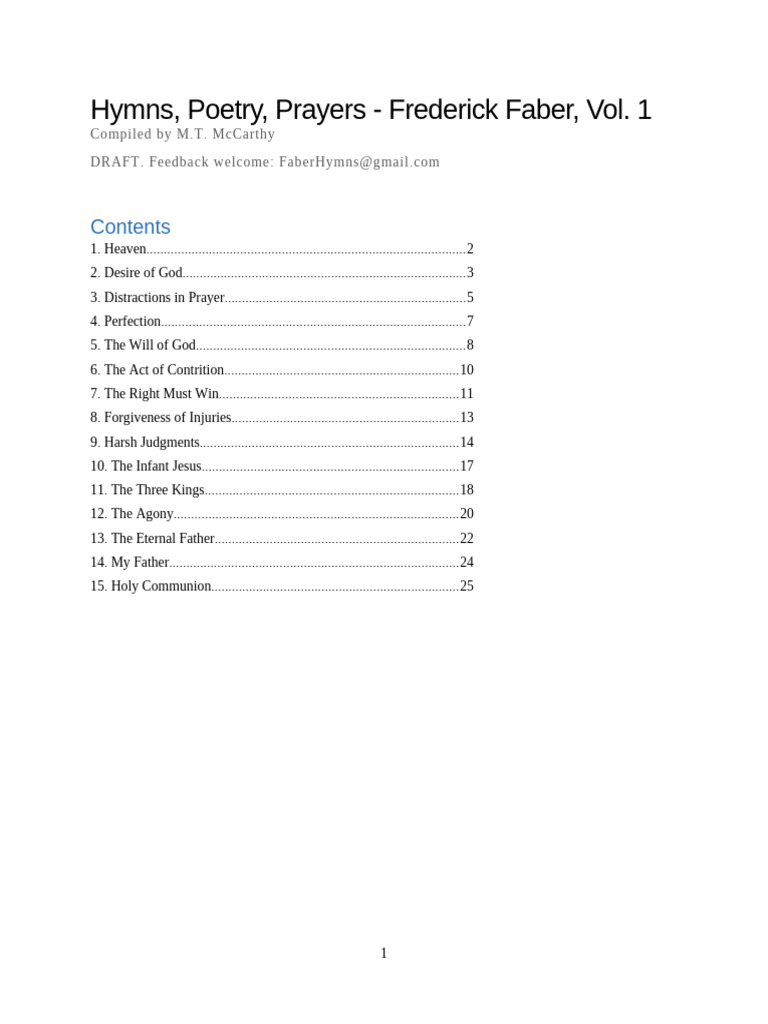 Faber's Hymns and Prayers Collection | PDF | Thou | Heaven