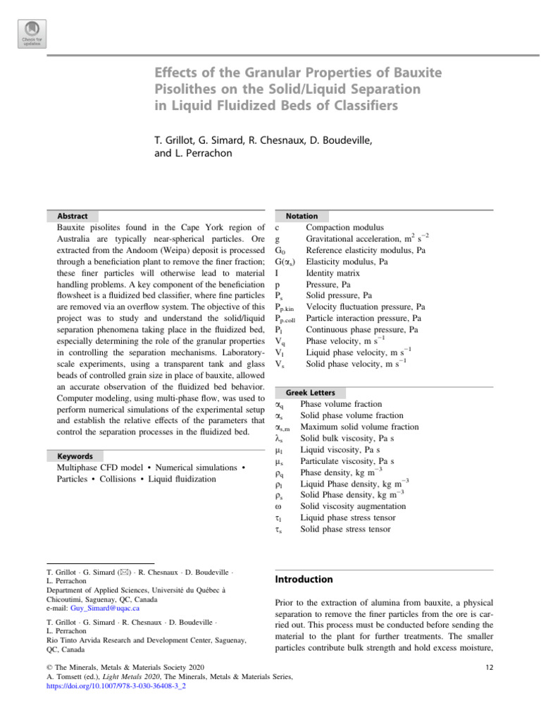 Effects of The Granular Properties of Bauxite | PDF | Viscosity | Shear ...