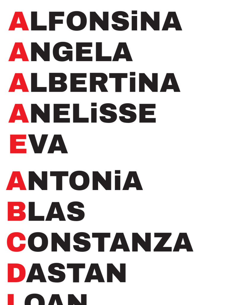 NOMBRES Con Inicial Roja | PDF
