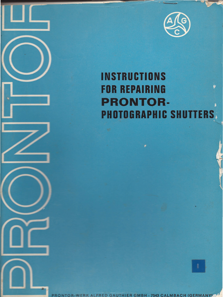 Prontor S SV Svs1 | PDF