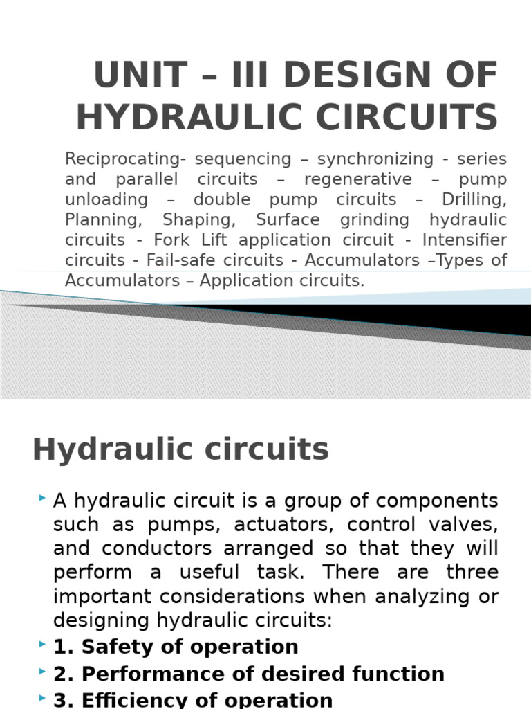 Hydraulic Circuit Design Techniques | PDF