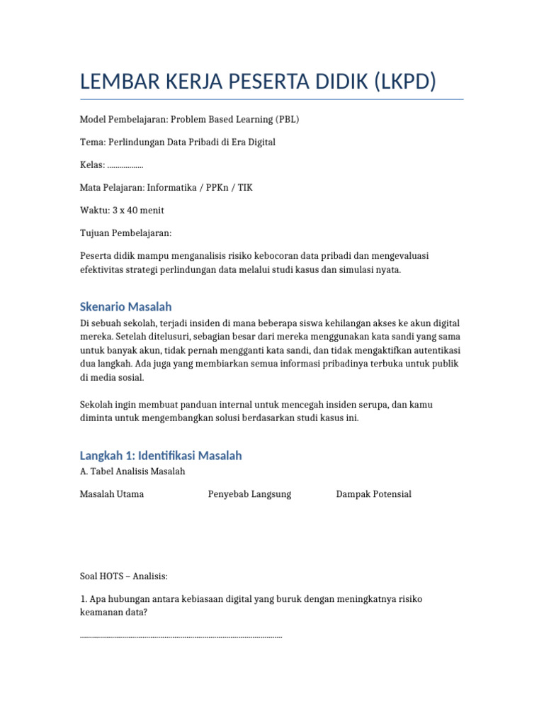 LKPD Keamanan Data PBL | PDF