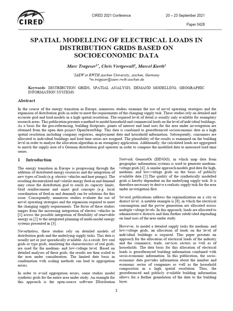 Spatial Modelling of Electrical Loads in Distribution Grids Based On ...