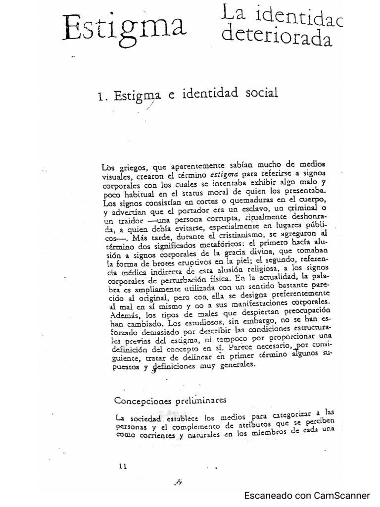 Goffman Erving. Estigma. | PDF