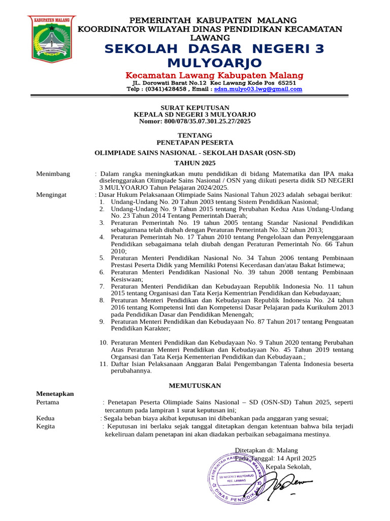 SK Sekolah Peserta KSN | PDF