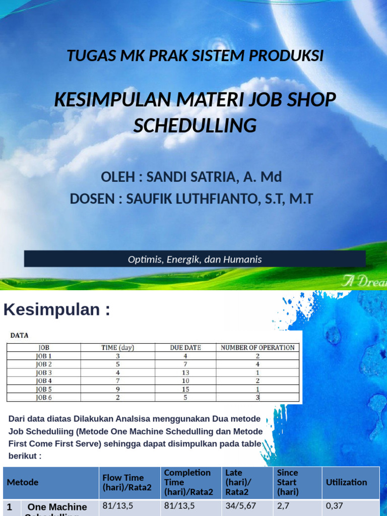 TUGAS MK Prak SISPRO Kesimpulan Job Scheduling | PDF