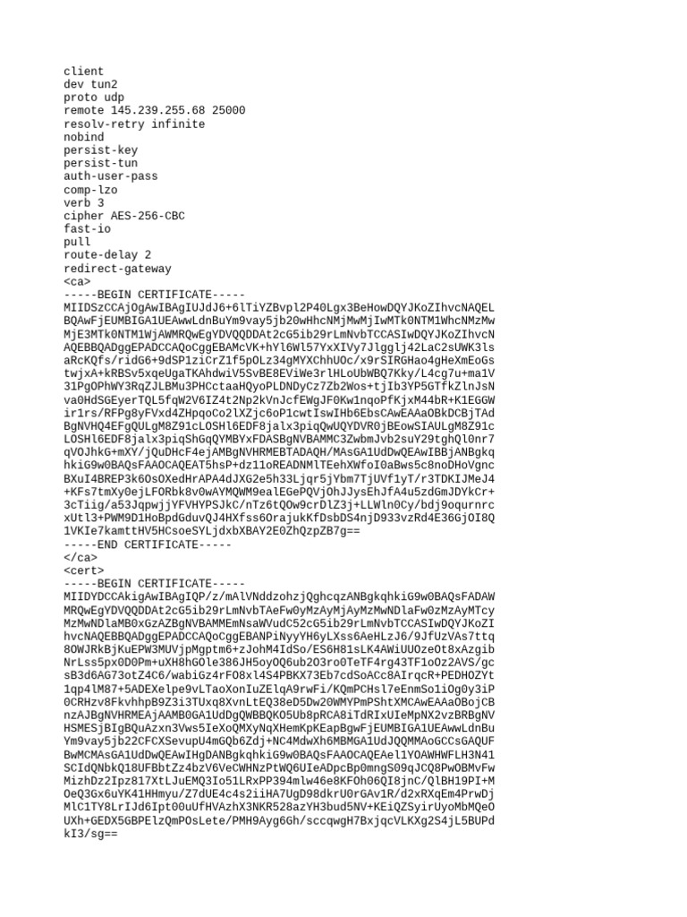 Vpnbook Uk68 Udp25000.Ovpn | PDF | Cryptography | Military Communications