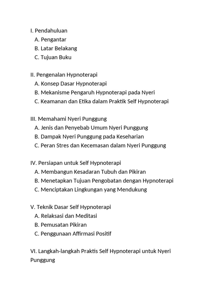 Self Hypnoterapi Untuk Nyeri Punggung | PDF
