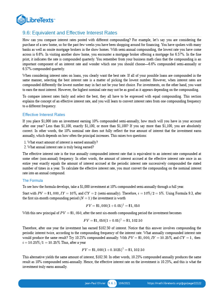 9.06 Equivalent and Effective Interest Rates | PDF | Interest ...