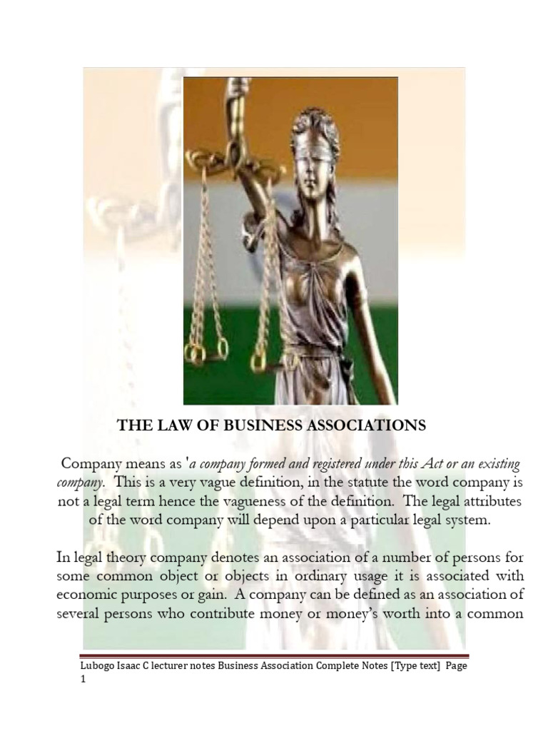 BA COMPLETE NOTES | PDF | Corporations | Lawsuit