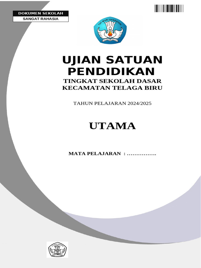 Sampul Naskah Soal Ujian SD 2024/2025 | PDF