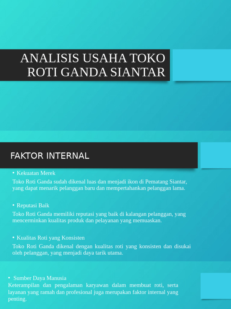 Analisis Usaha Toko Roti Ganda Siantar | PDF