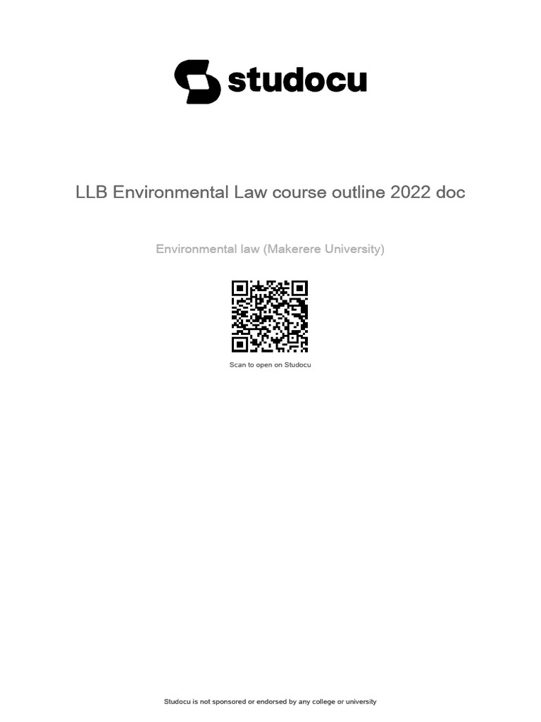 LLB Environmental Law Course Outline 2022 | PDF | Environmental Law ...