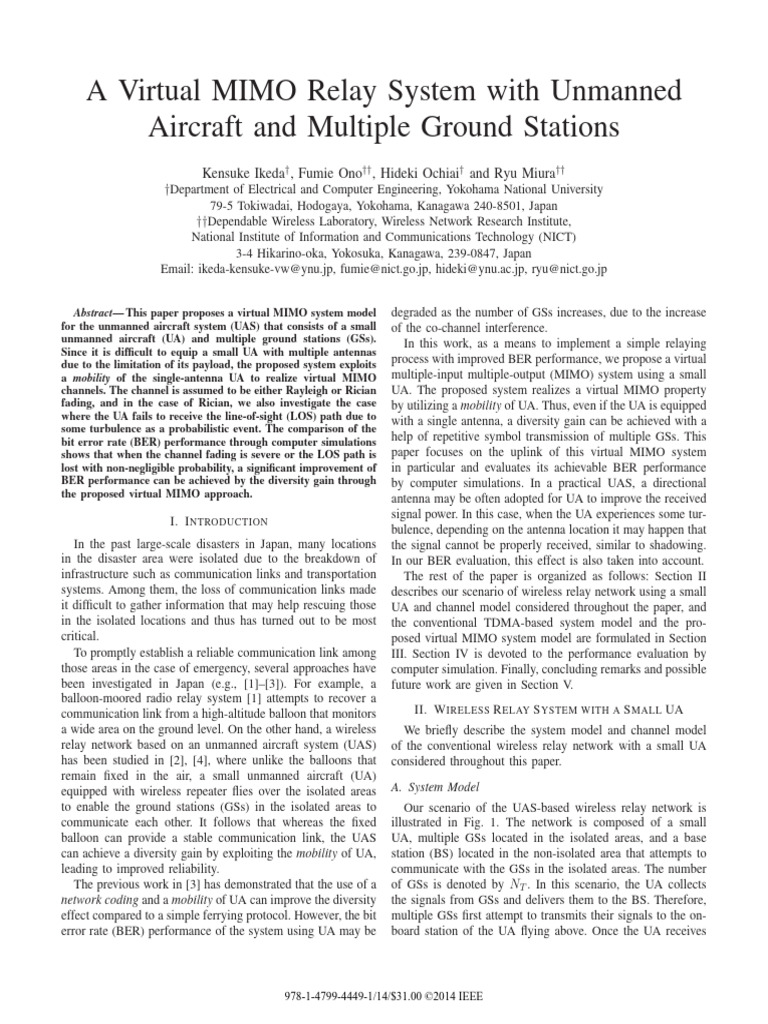 A_Virtual_MIMO_Relay_System_with_Unmanned_Aircraft_and_Multiple_Ground_Stations | PDF | Mimo ...