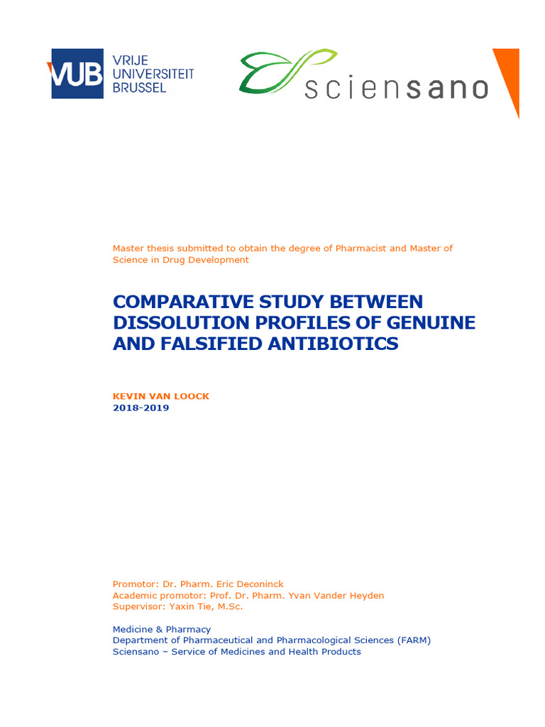 Thesis Van Loock Kevin Voorblad | PDF | Penicillin | Ribosome