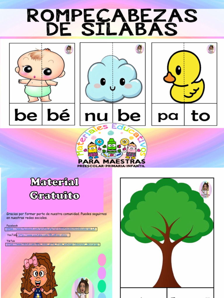 Rompecabezas palabras con sílabas recopilado por Materiales Educativos ...