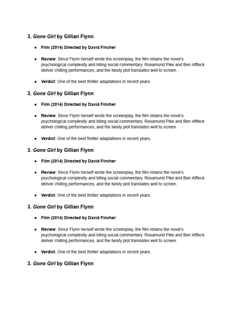 Gone Girl Book | PDF