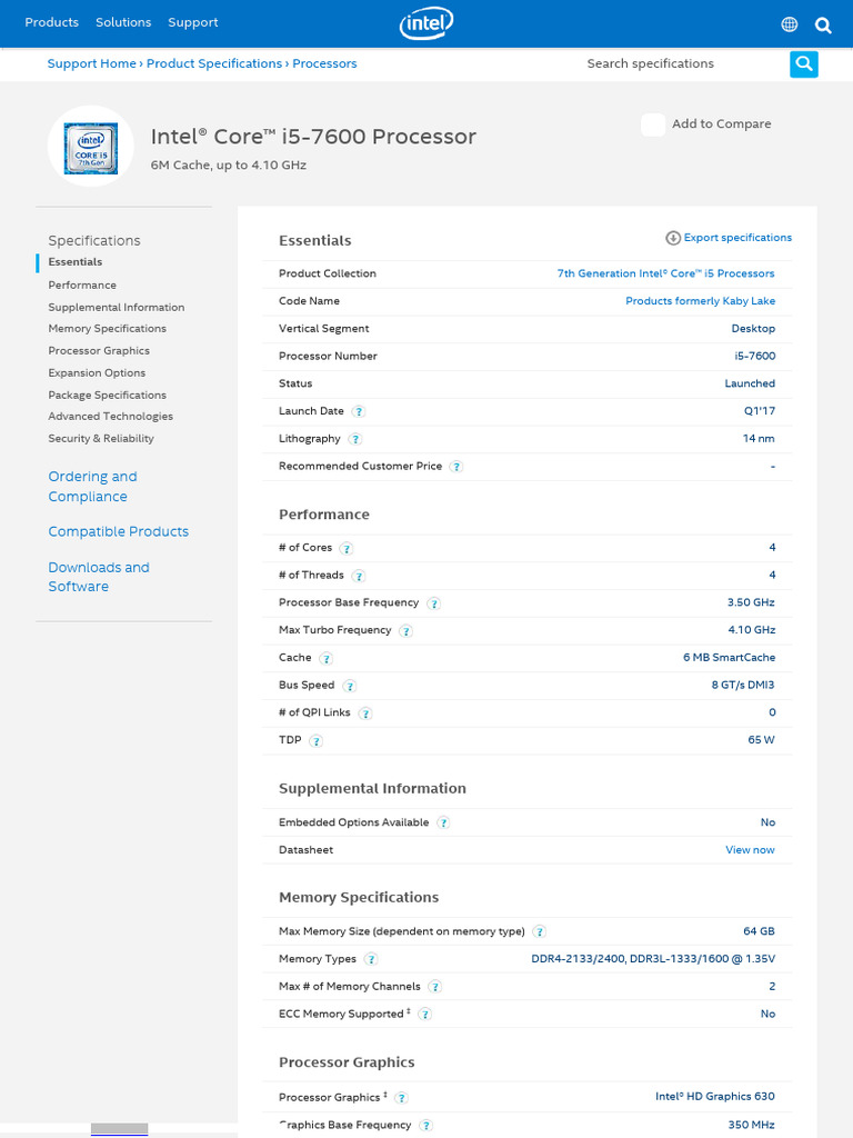 Pgurl - 7086293633984493 - Intel Core I5 7600 Processor 6m Cache Up To ...