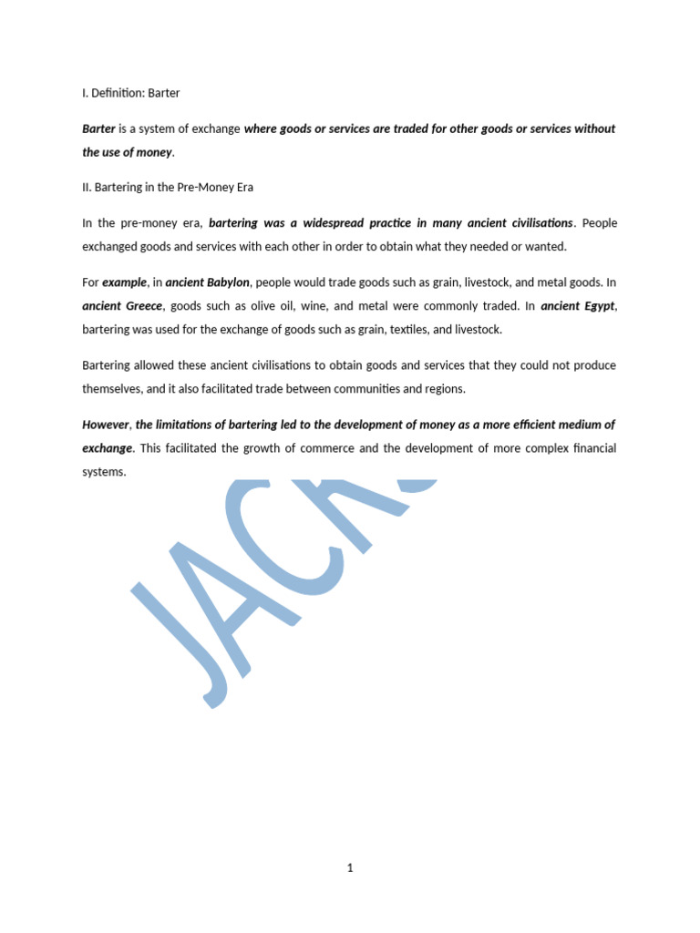 (A) Barter, Money, and Instruments of Payment | PDF | Money | Banks