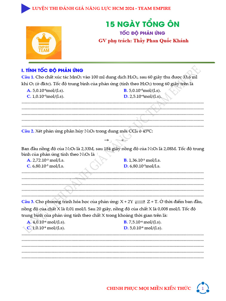 15 NGÀY TỔNG ÔN VỀ ĐÍCH CHỦ ĐỀ HÓA B1 31.3.2024 | PDF