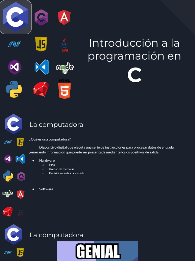 01 Introducción A La Programación en C PDF | PDF | Lenguaje de programación | C (lenguaje de ...