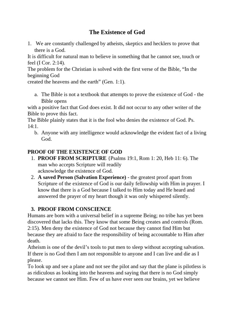 The Existence of God | PDF | God | Existence Of God