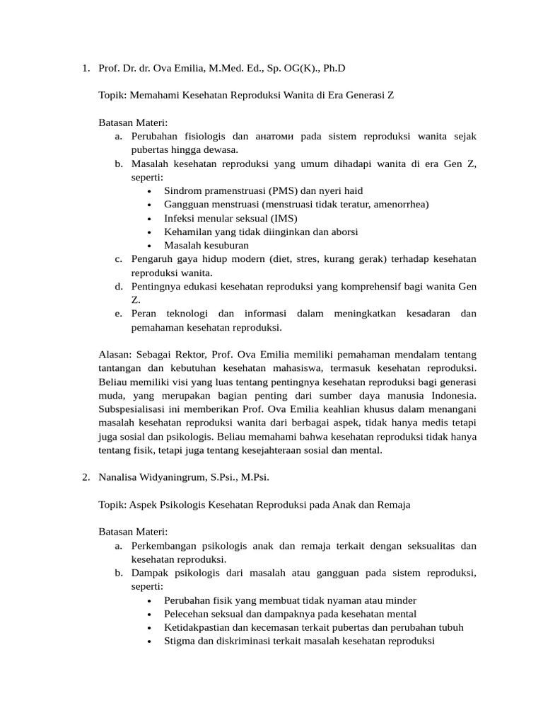 Alasan Pemilihan Pembicara Semnas | PDF