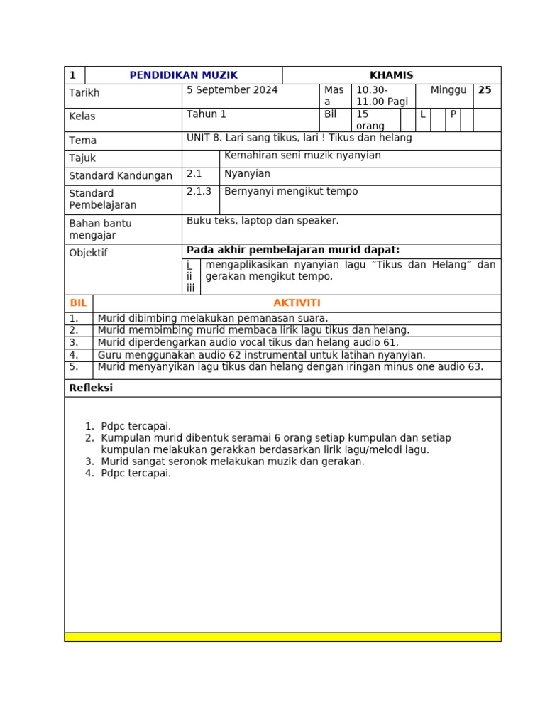 PMZK TH1 Khamis | PDF