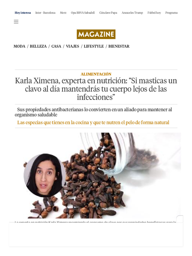 Karla Ximena, Experta en Nutrición - Si Masticas Un Clavo Al Día Mantendrás Tu Cuerpo Lejos de ...