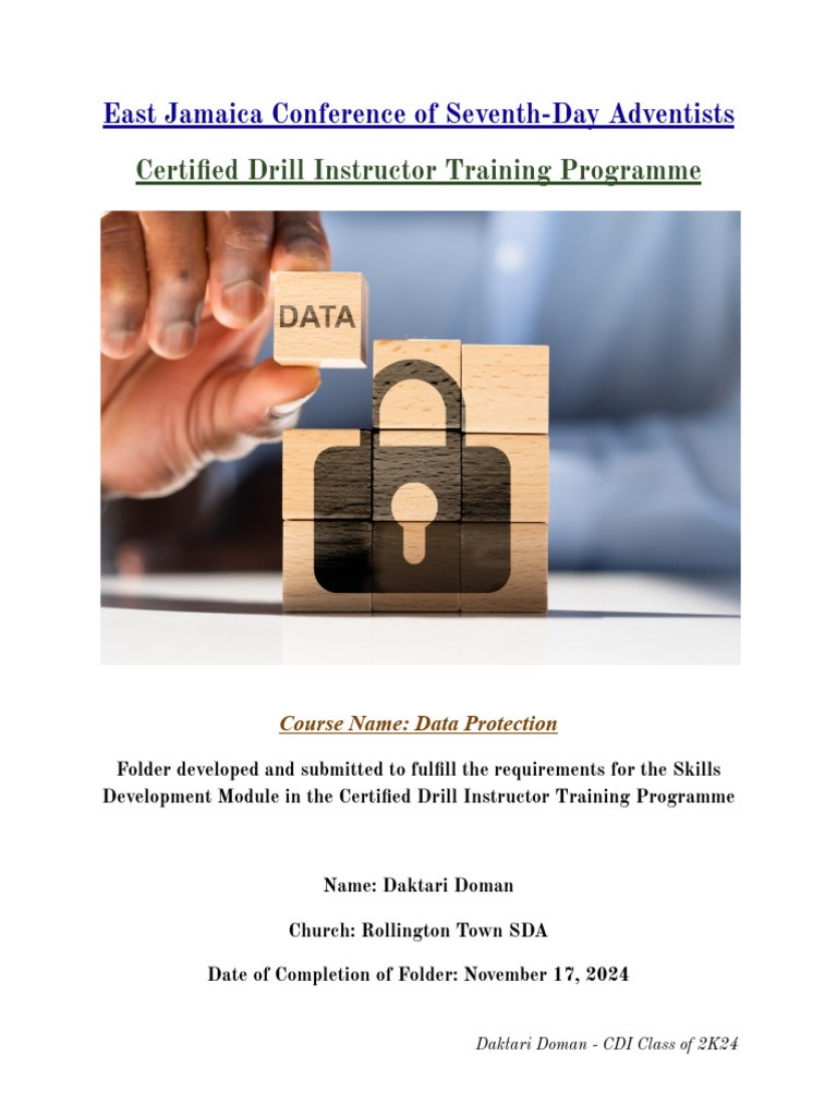 CDI Data Protection Course | PDF | Computing | Information Technology