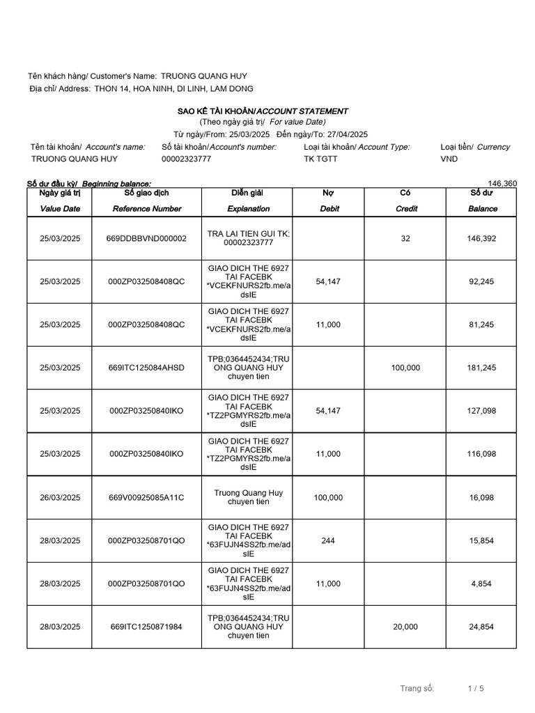 Account Statement | PDF