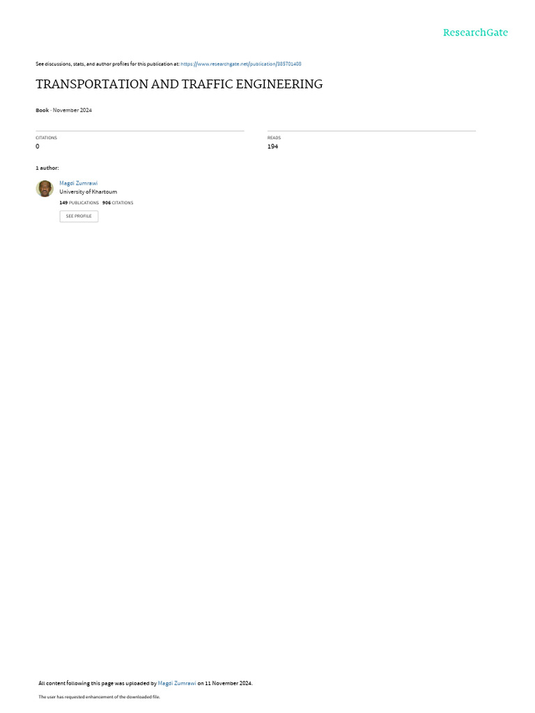 Principles of Transportation and Traffic Engineering | PDF | Transport ...