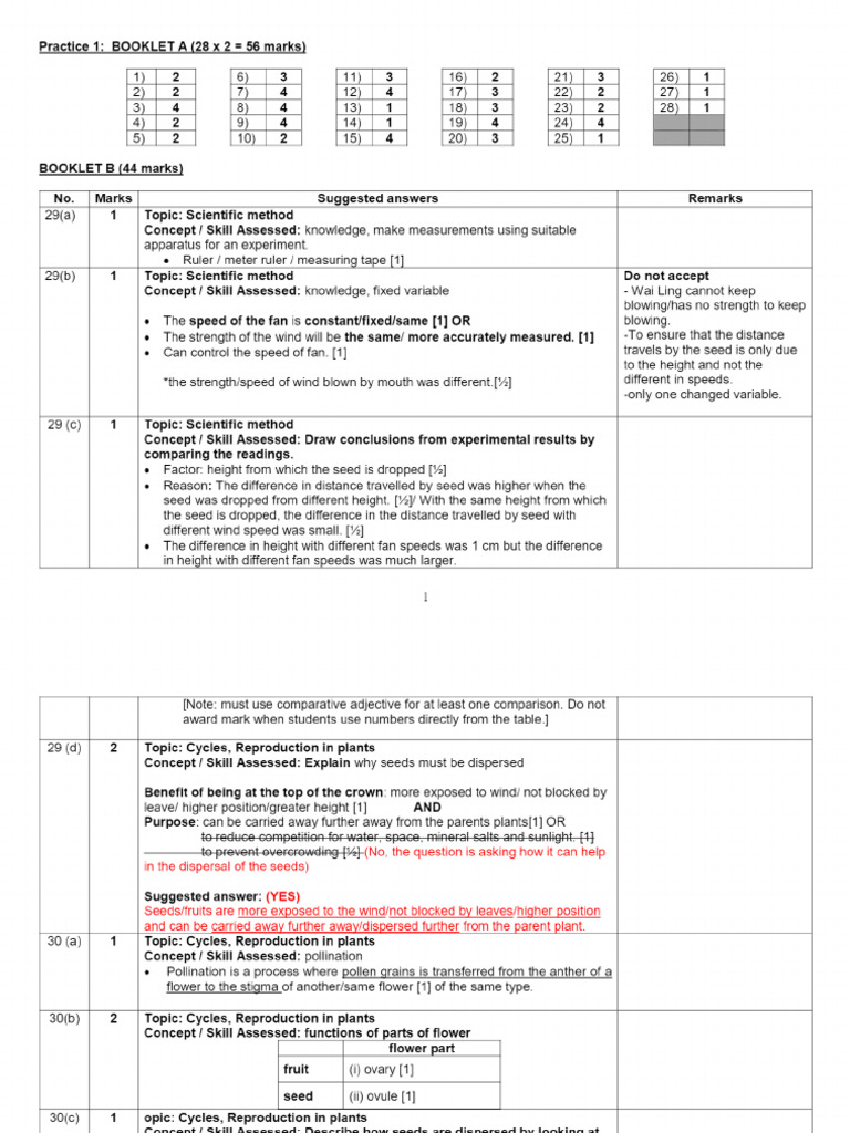 Practice 1 Ans Key Student | PDF